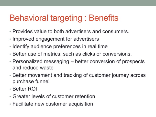 Behavioral targeting | PPTX