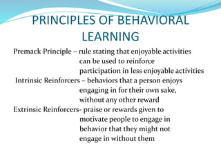 Behavioral theories of Learning | PPTX