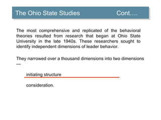 Behavioral theories of leadership | PPT