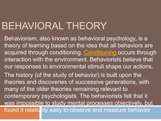 Behavioral theory | PPTX | Science