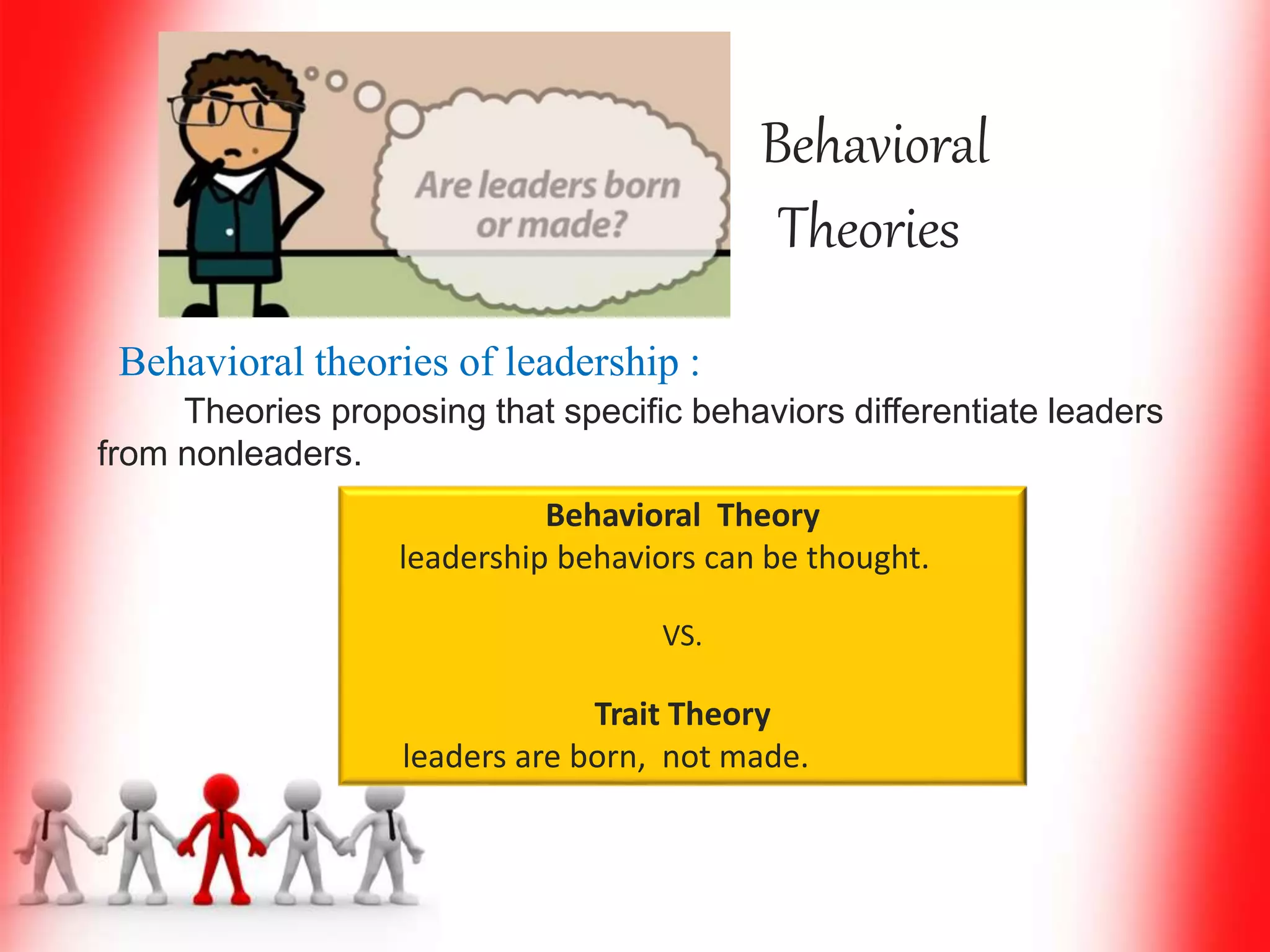Behavioral theory of leadership | PPTX