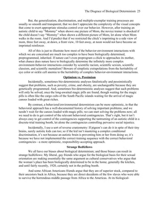 Behavior analysis biological_determinism | DOC