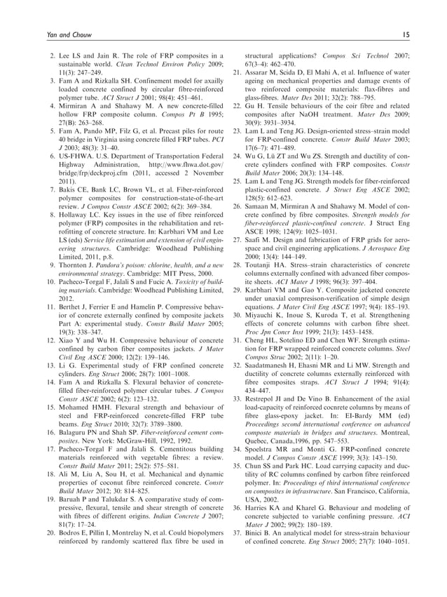 Behavior and analytical modeling of natural flax frp tube confined ...