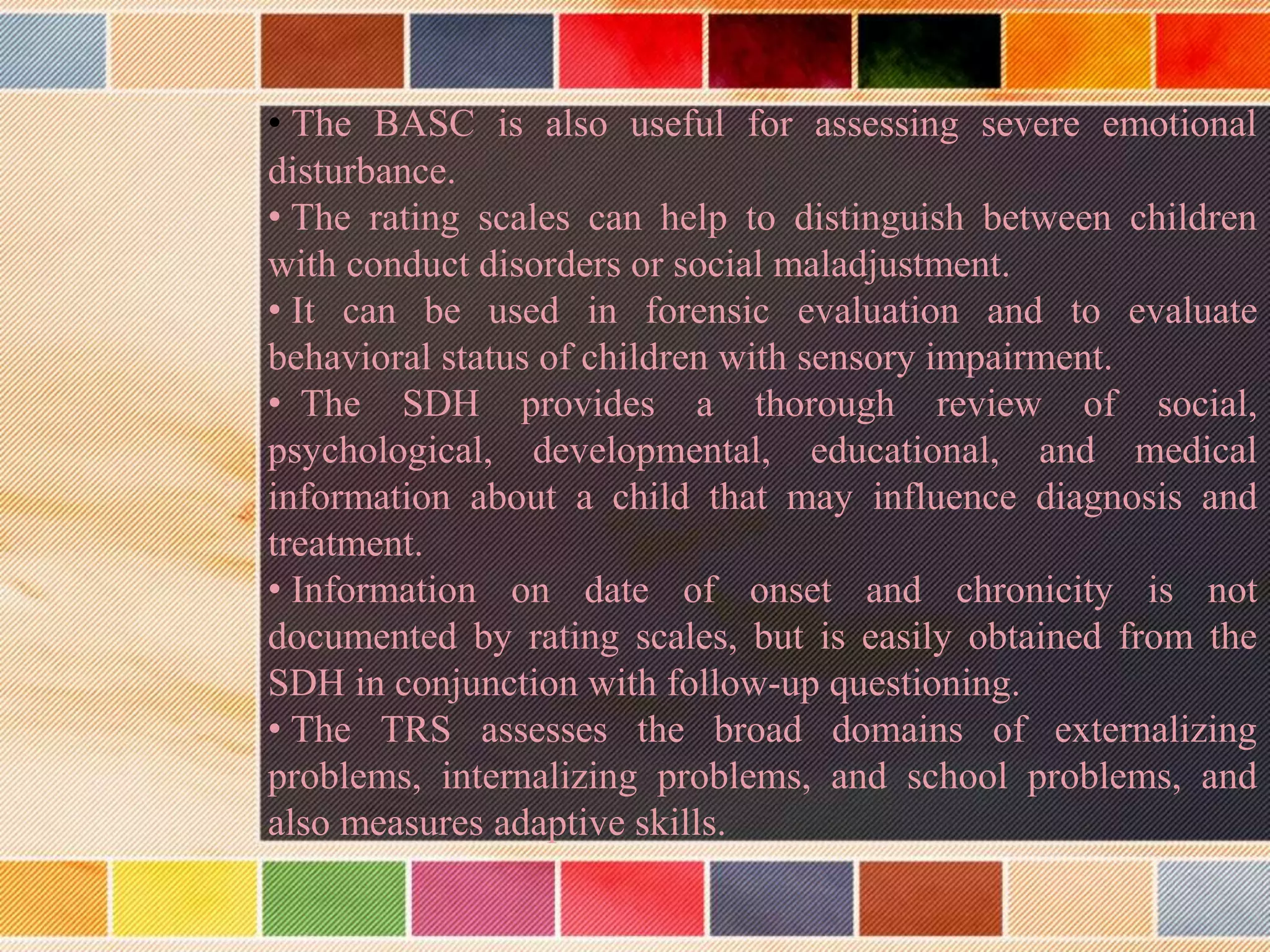 Behavior assessment system for children (BASC) | PPTX