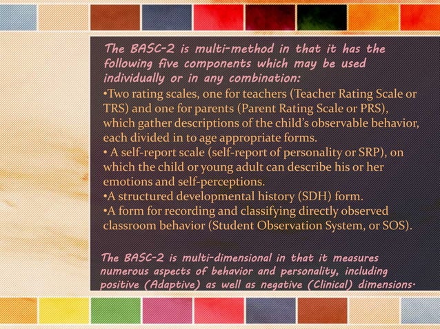 Behavior assessment system for children (BASC) | PPT