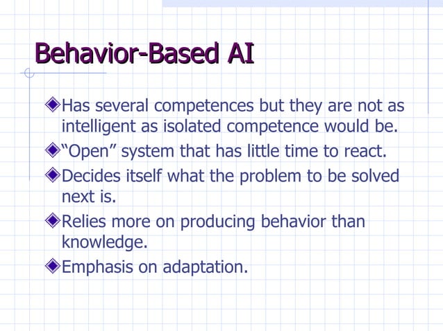 Behavior-Based Artificial Intelligence | PPT