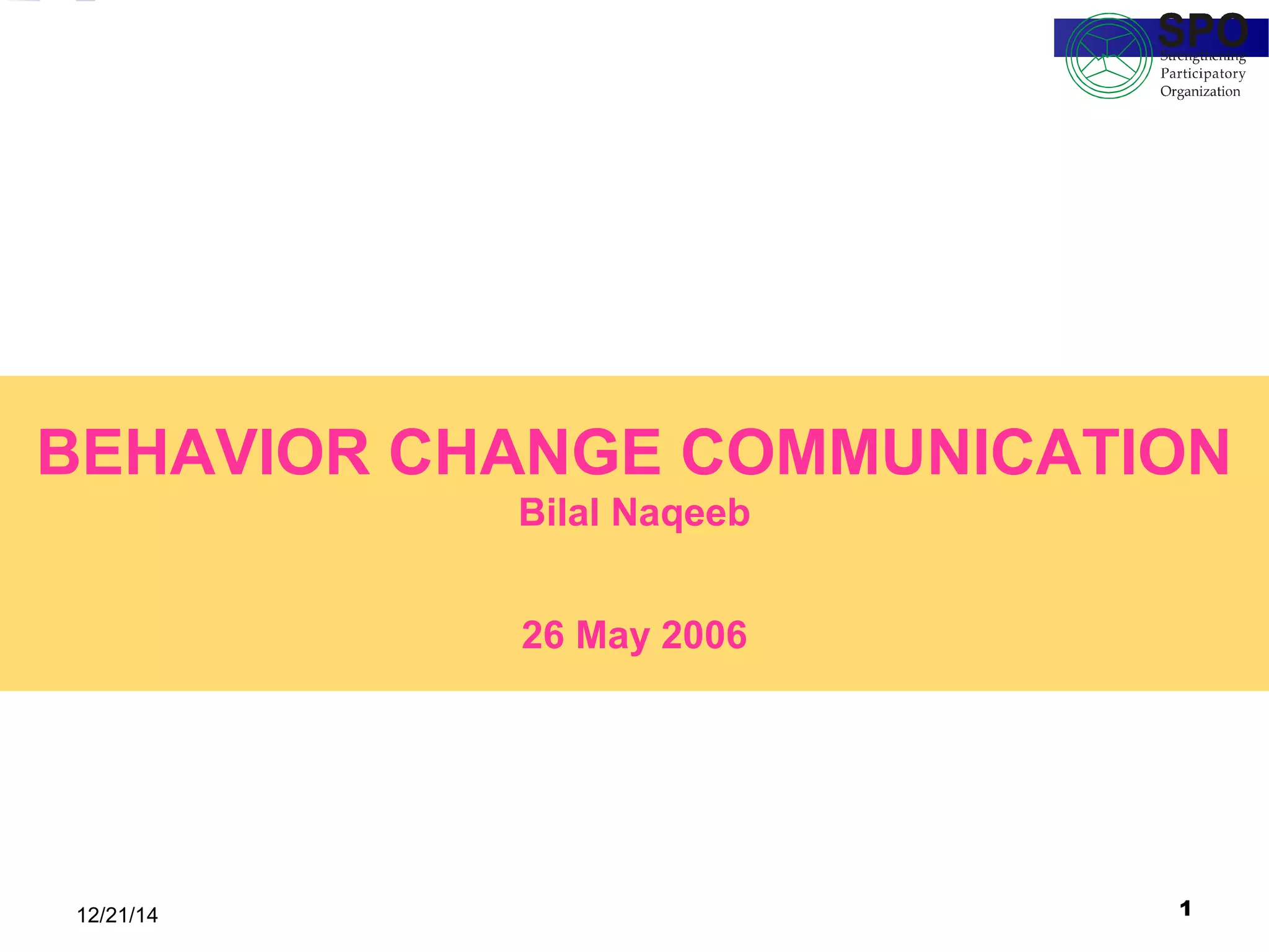 Behavior Change Communication | PPT
