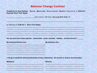 Behavior change contract Set yourself up for success! | PPT