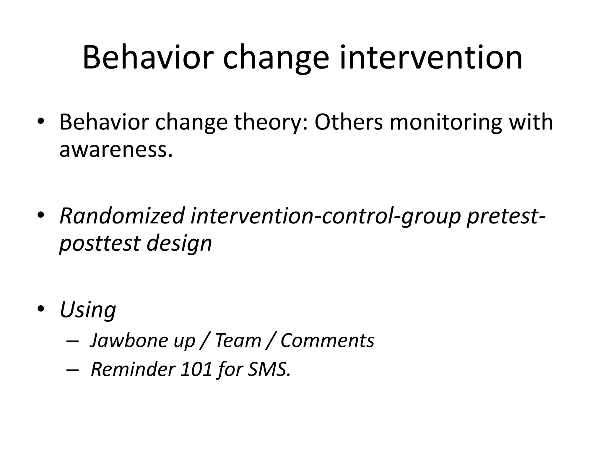 Behavior change intervention | PPTX