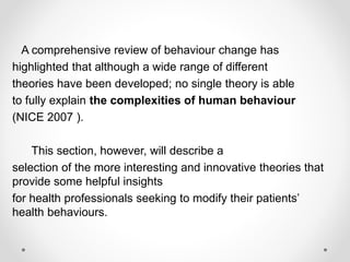 Behavior Change Models – Trans-theoratical Models 2nd new.pptx