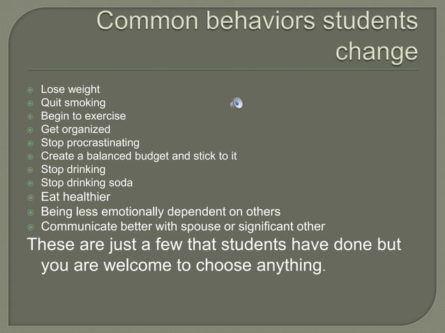 Behavior change project part 1 | PPT