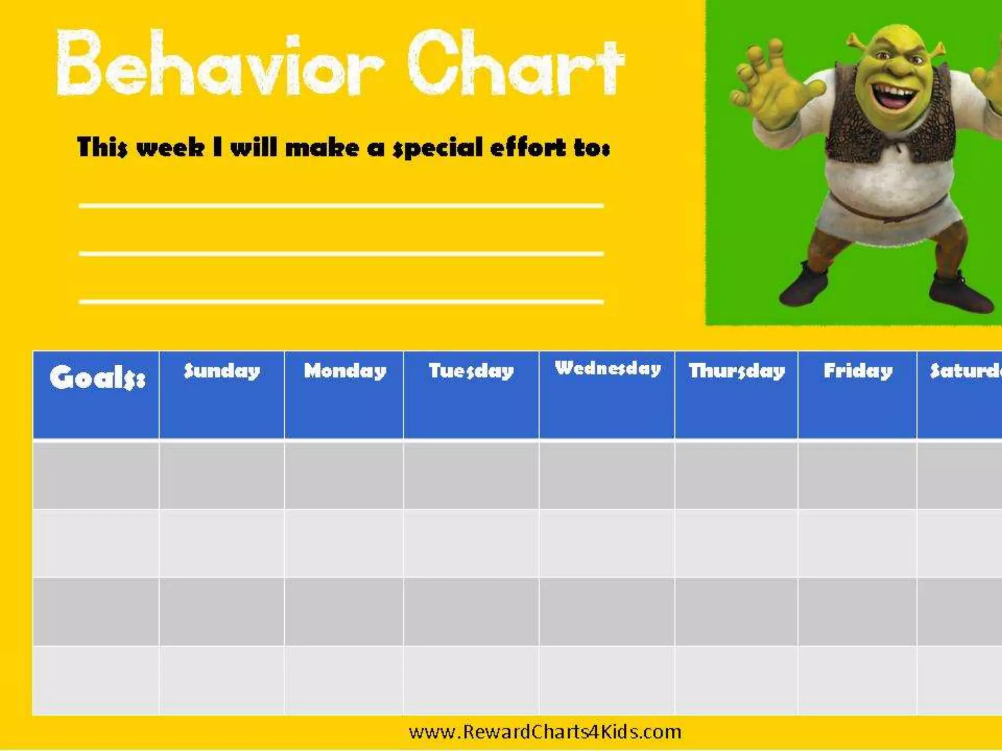 Weekly Behavior Charts for Children | PPTX