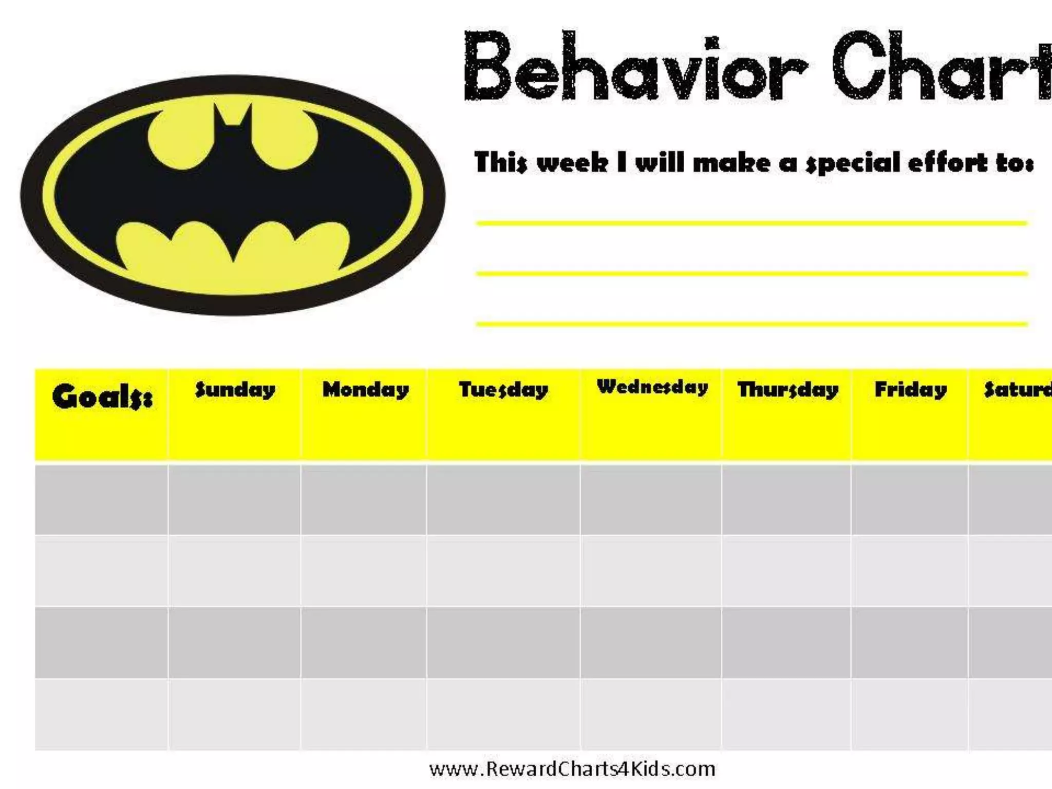 Weekly Behavior Charts for Children | PPT