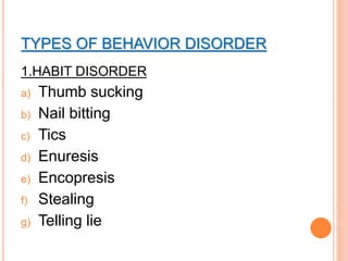 Behavior disorder | PPTX