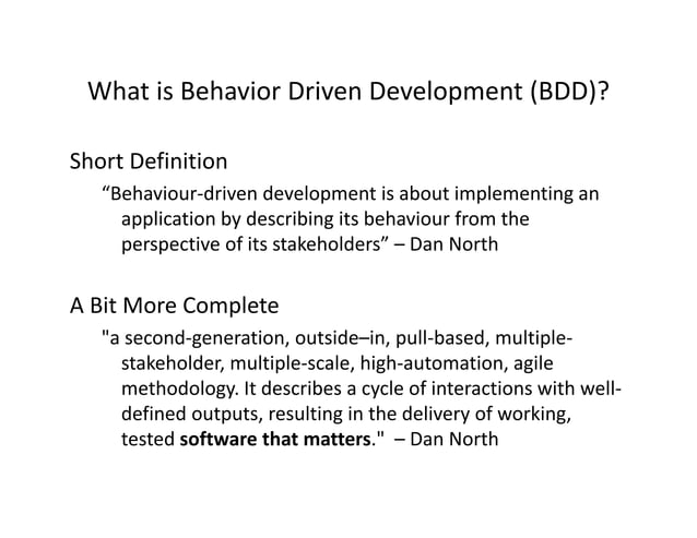 Behavior Driven Development | PDF