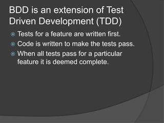 Behavior Driven Development | PPT