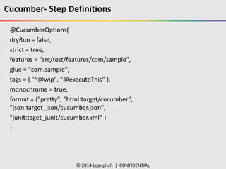 Behavior driven development - cucumber, Junit and java | PPT