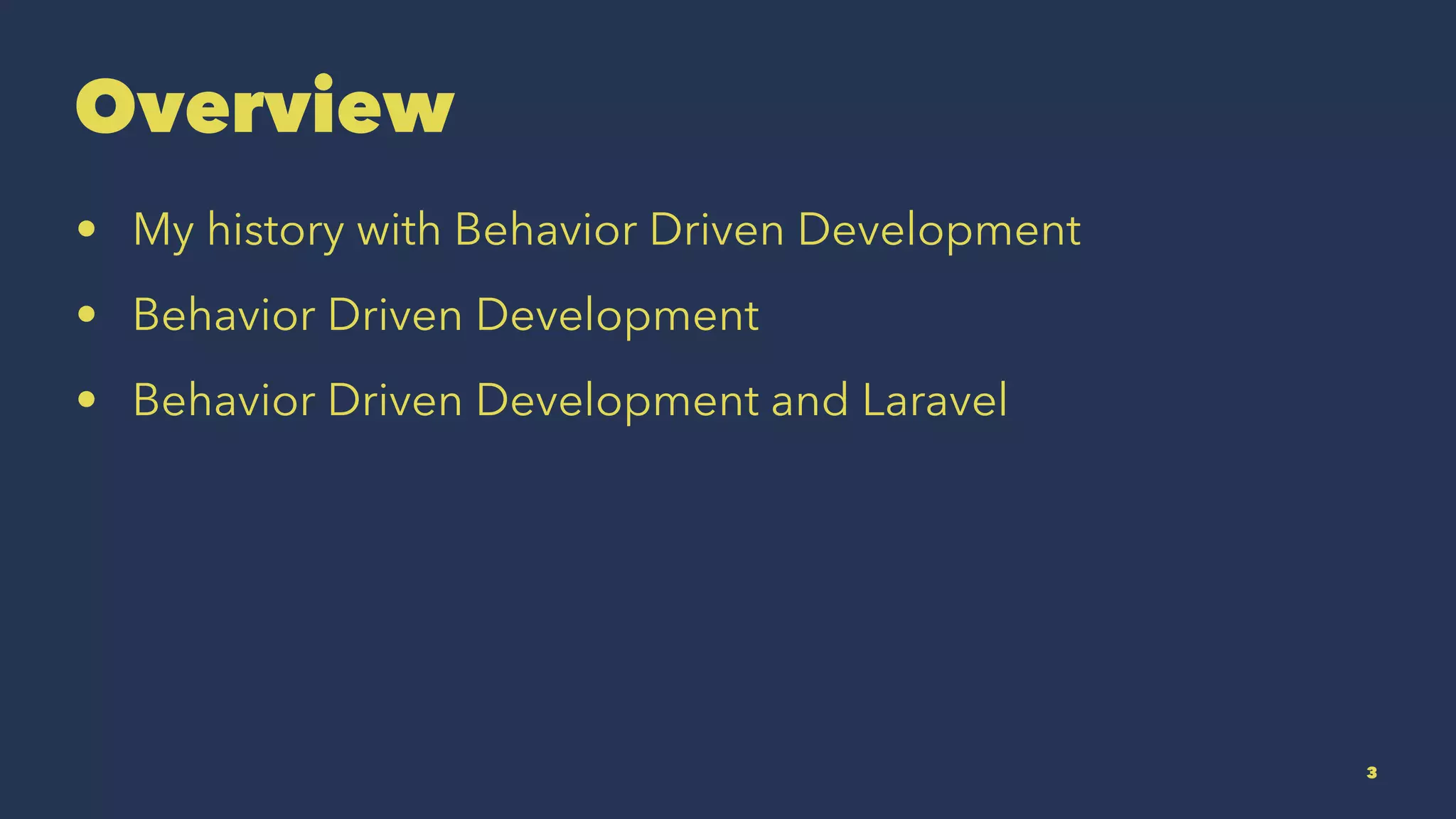 Behavior Driven Development and Laravel | PPT