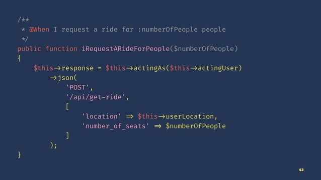 Behavior Driven Development and Laravel | PPT