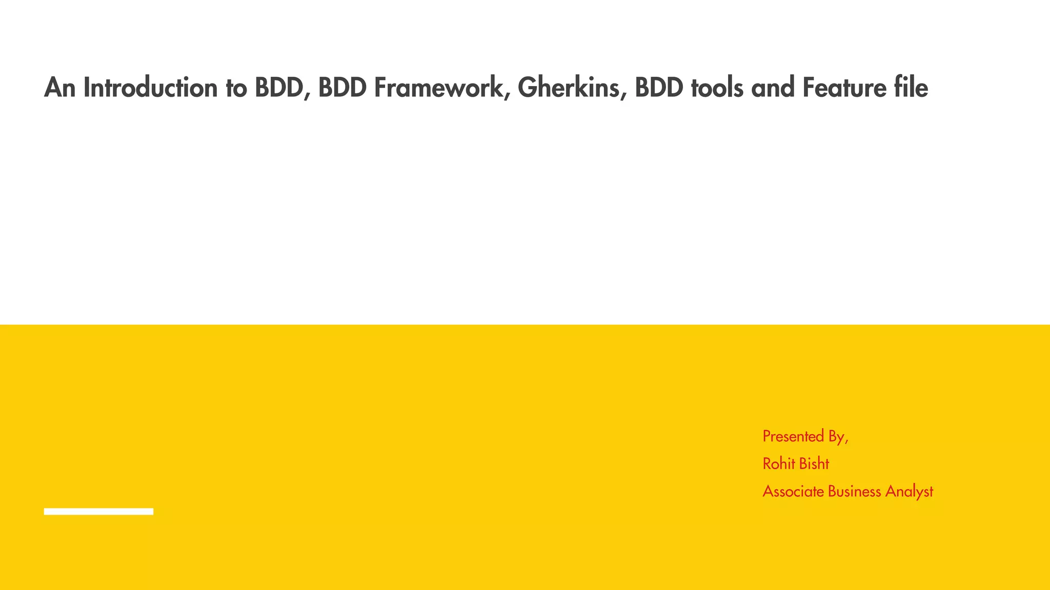 Behavior driven development (bdd) | PPTX