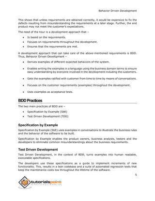 Behavior driven development_tutorial | PDF