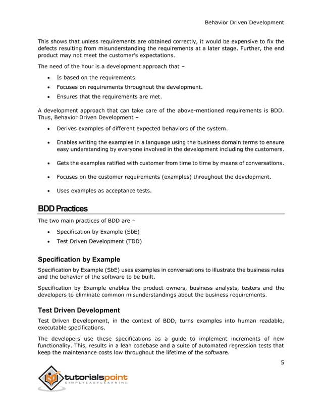 Behavior driven development_tutorial | PDF