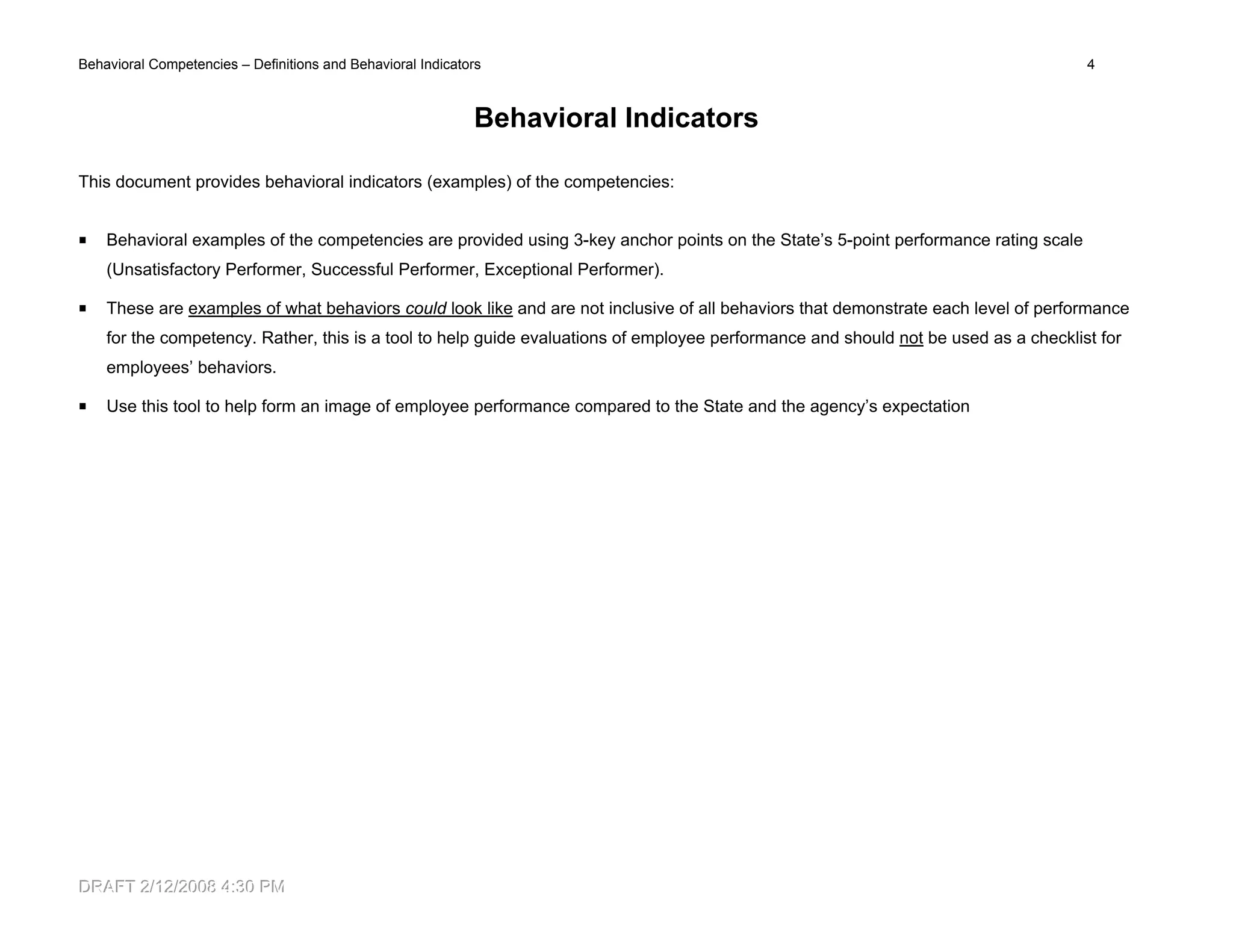 Behavior indicators | PDF
