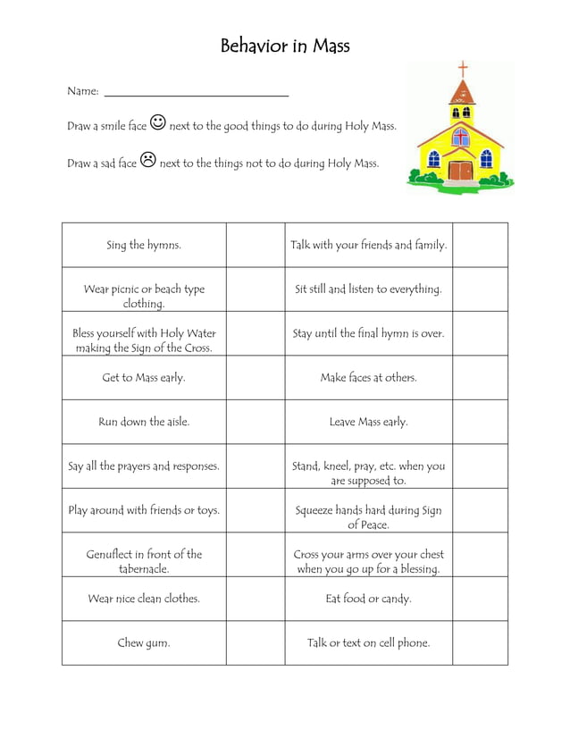 Behavior in mass worksheet | PDF