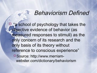Behaviorism | PPT | Free Download