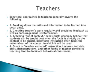 Behaviorism | PPTX | Educational Assessment | Education