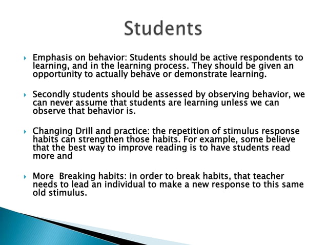 Behaviorism | PPTX | Educational Assessment | Education