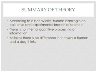 Behaviorism | PPT