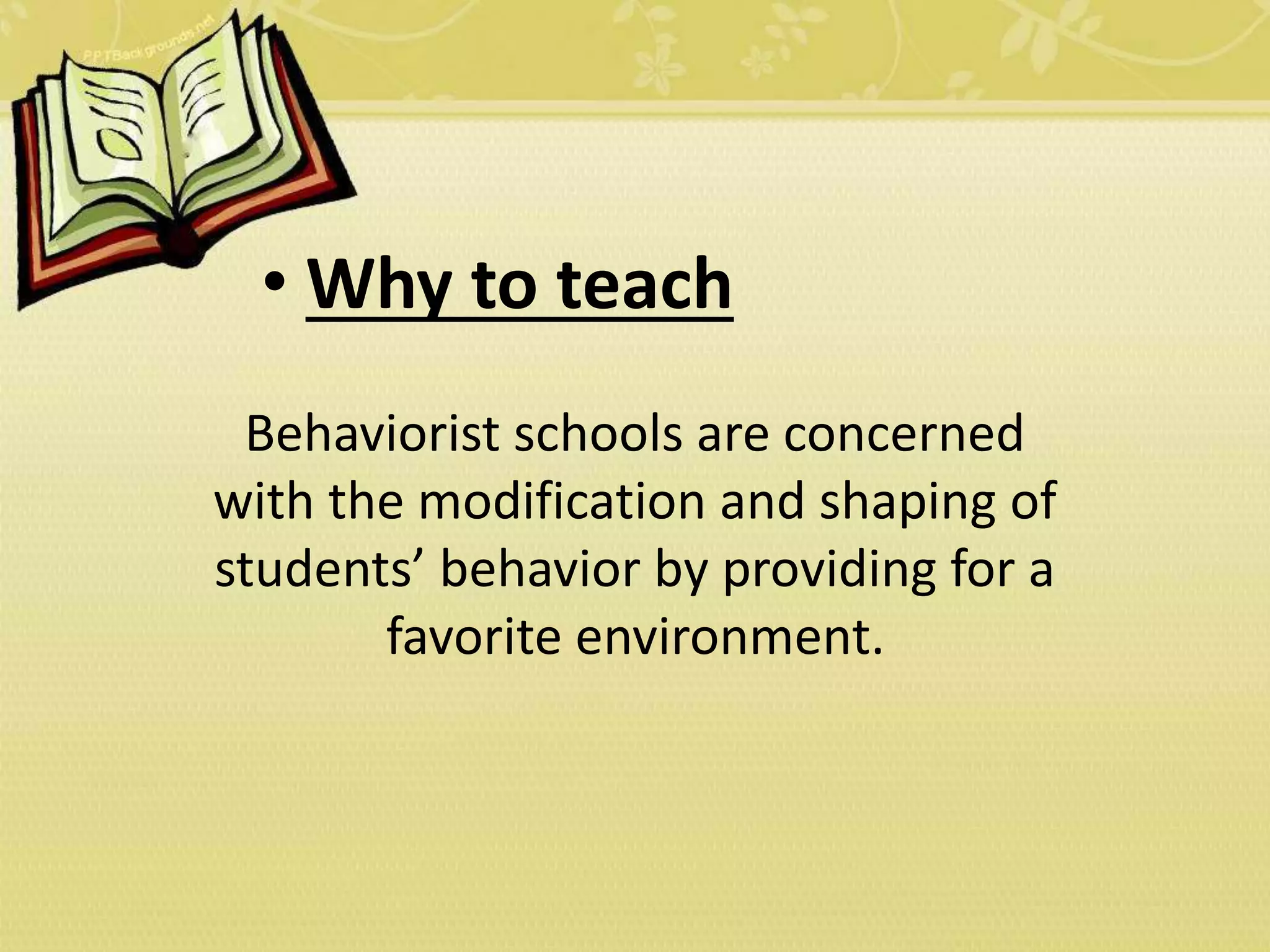 Behaviorism | PPTX | Education
