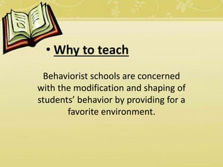 Behaviorism | PPTX | Education