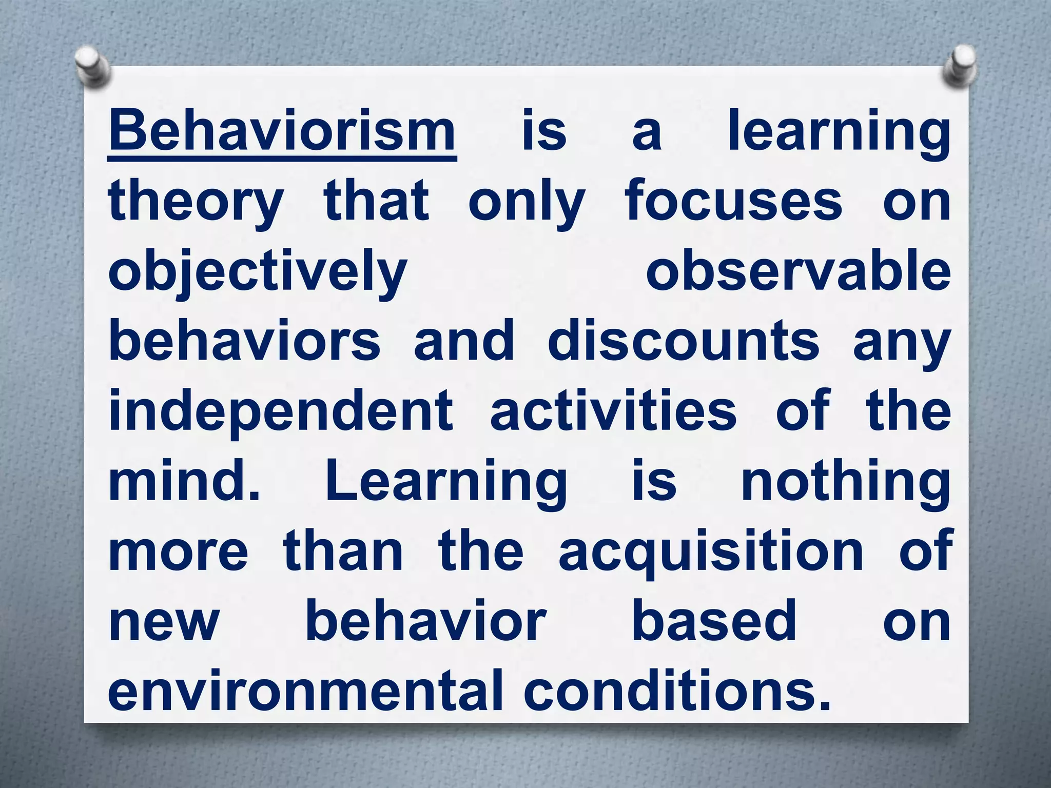Behaviorism | PPTX