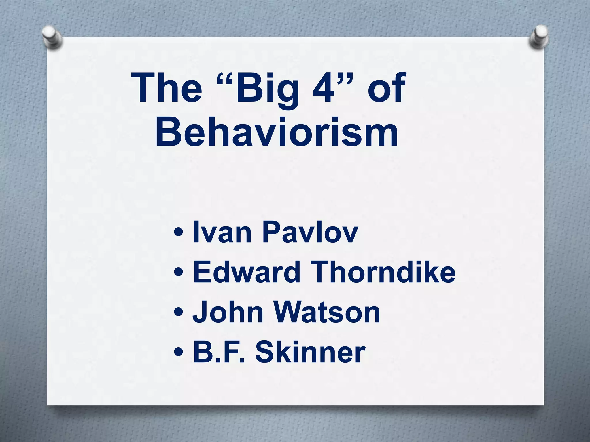 Behaviorism | PPTX