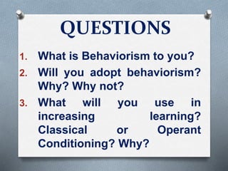 Behaviorism | PPTX