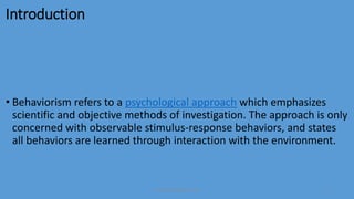 Behaviorism | PPT