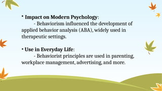 Behaviorism Learning Theory Skinner and Watson .pptx | Education