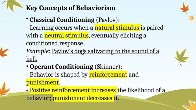 Behaviorism Learning Theory Skinner and Watson .pptx