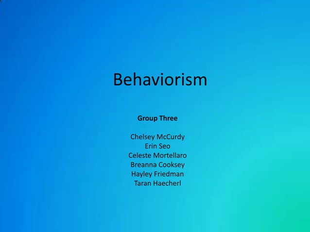 Behaviorism | PPT