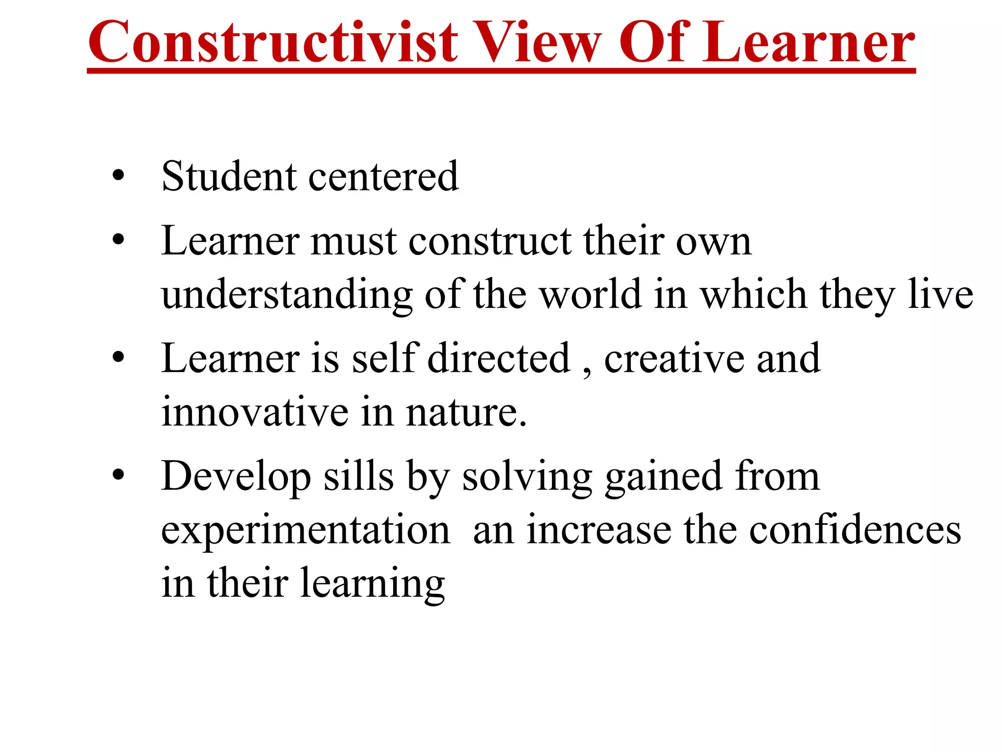 Behaviorism, constructivism, cognitivism | PPTX