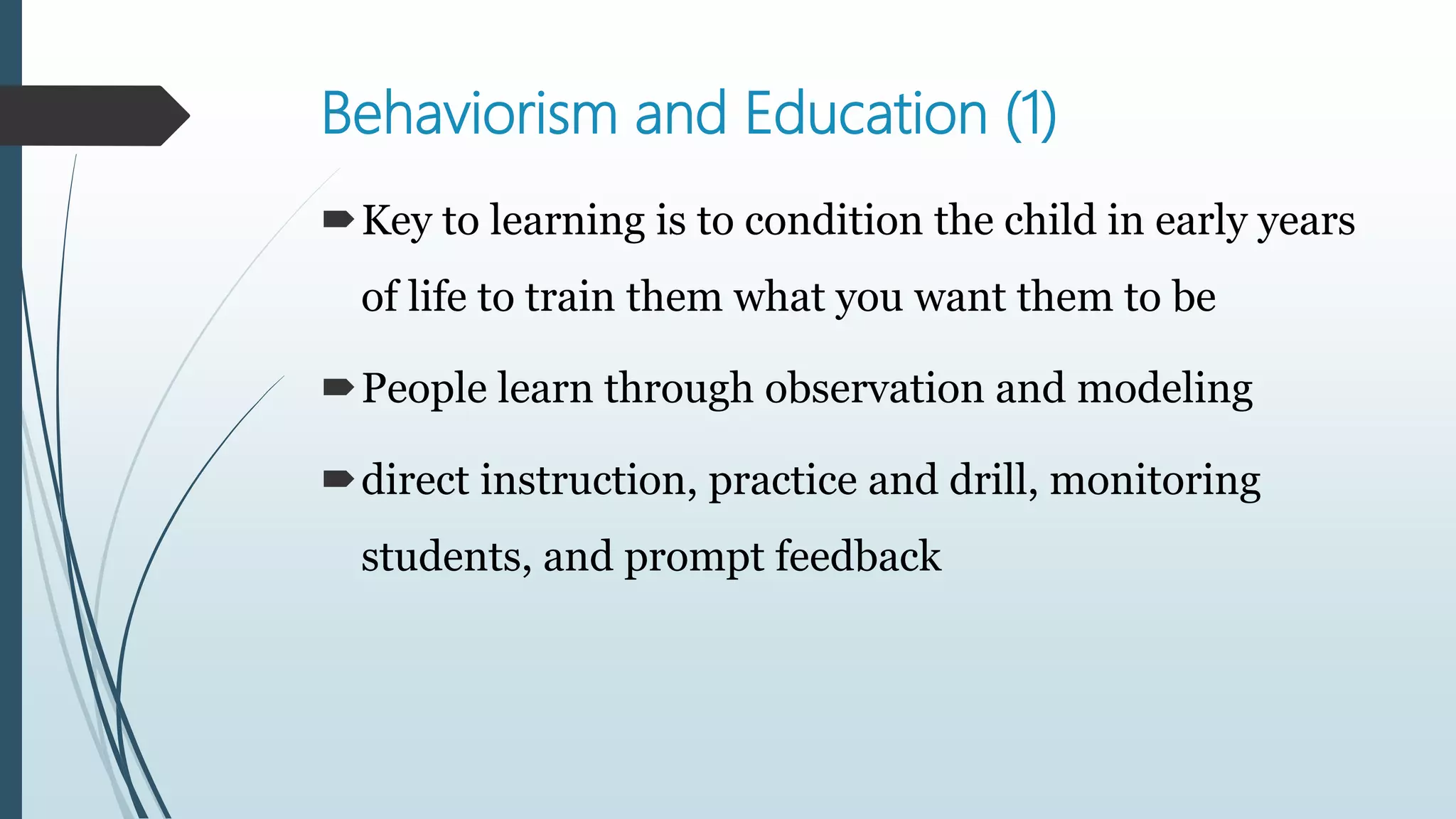 Behaviorism education curriculum | PPTX