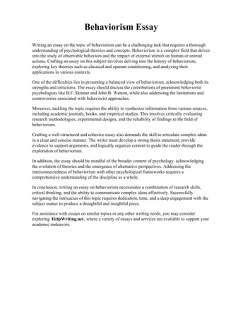 Behaviorism Essay.pdf