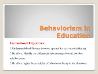 Behaviorism in | PPT