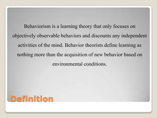Behaviorism in | PPT