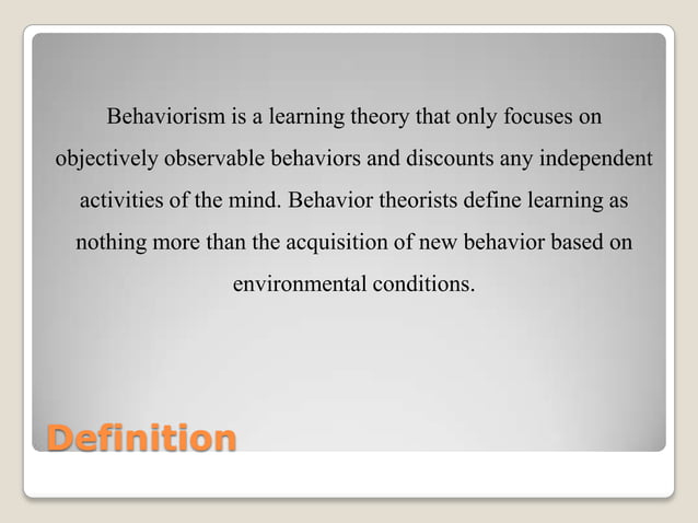 Behaviorism in | PPT