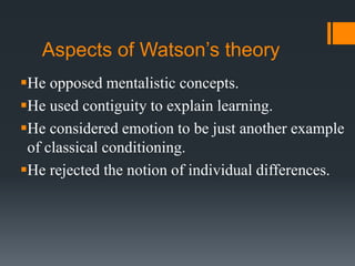 Behaviorism (john b watson) | PPTX