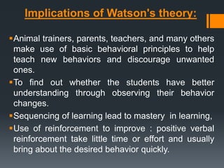 Behaviorism (john b watson) | PPTX