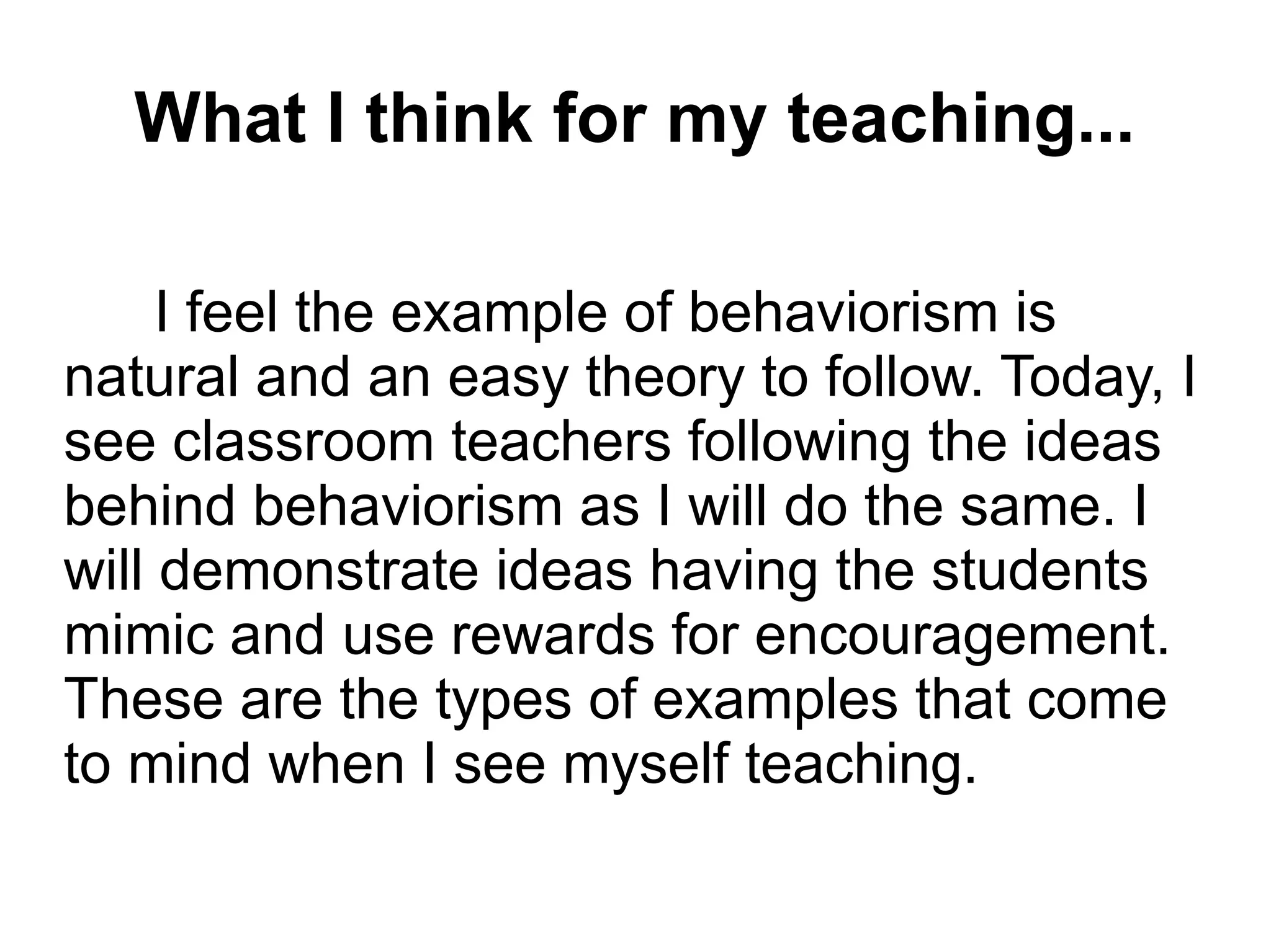 Behaviorism power point | ODP